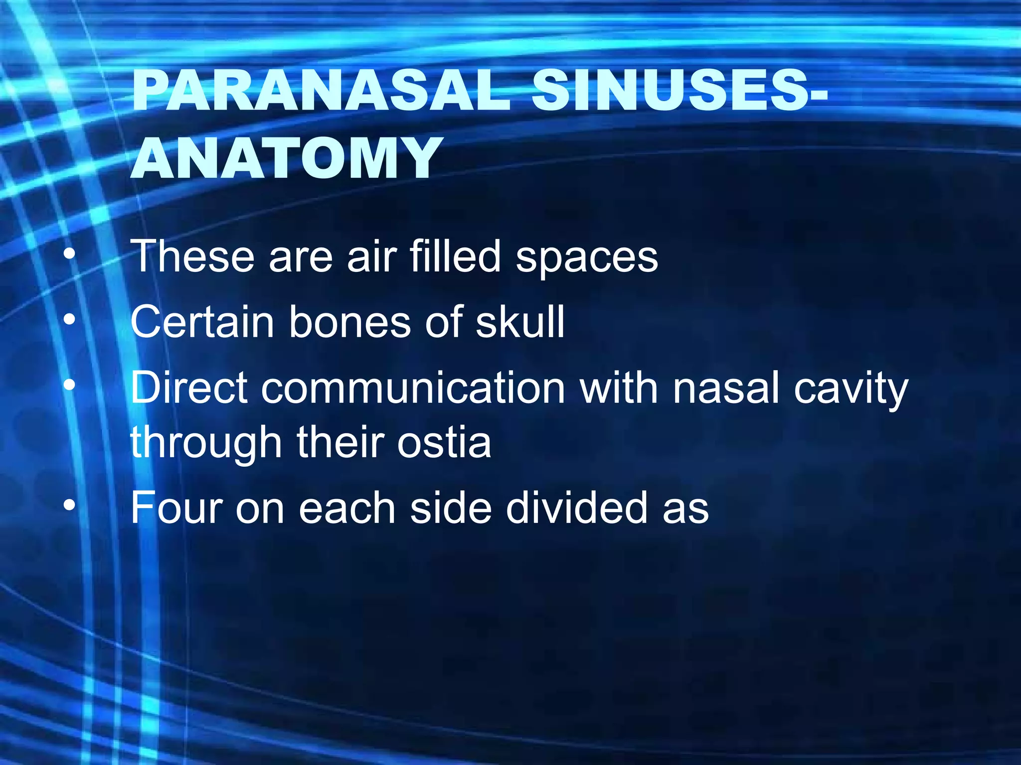 Anatomy and physiology of nose and paranasal sinuses | PPT