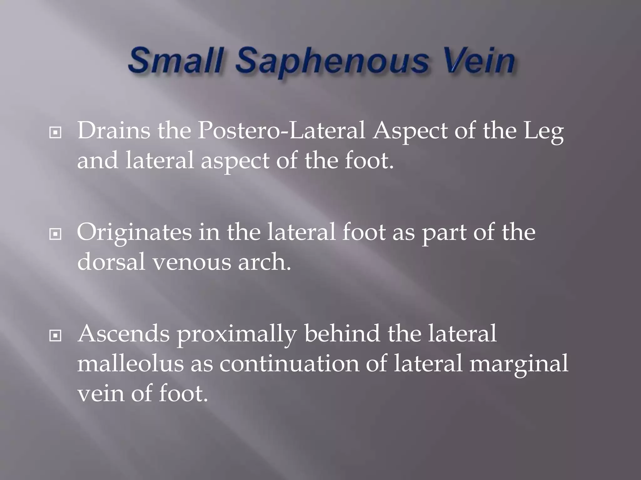 Anatomy and Pathophysiology of venous system of lower limbs | PPTX