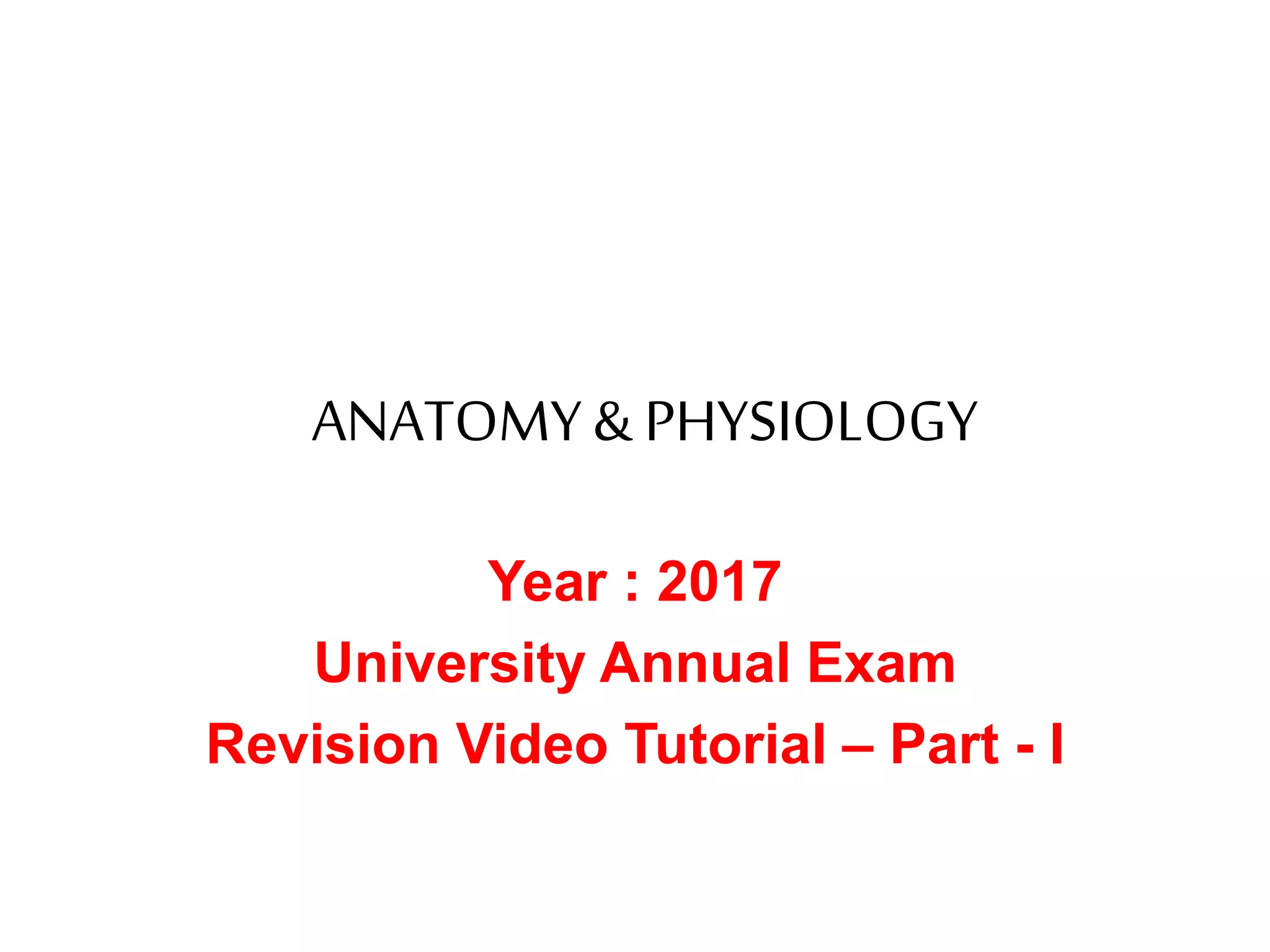 Anatomy & Physiology Question Paper Revision Tutorial | PPTX