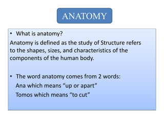 Anatomy & physiology | PPTX