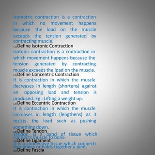 Anatomy, Physiology, Kinesiology & Bio-Mechanism EXAMINATION | PPTX