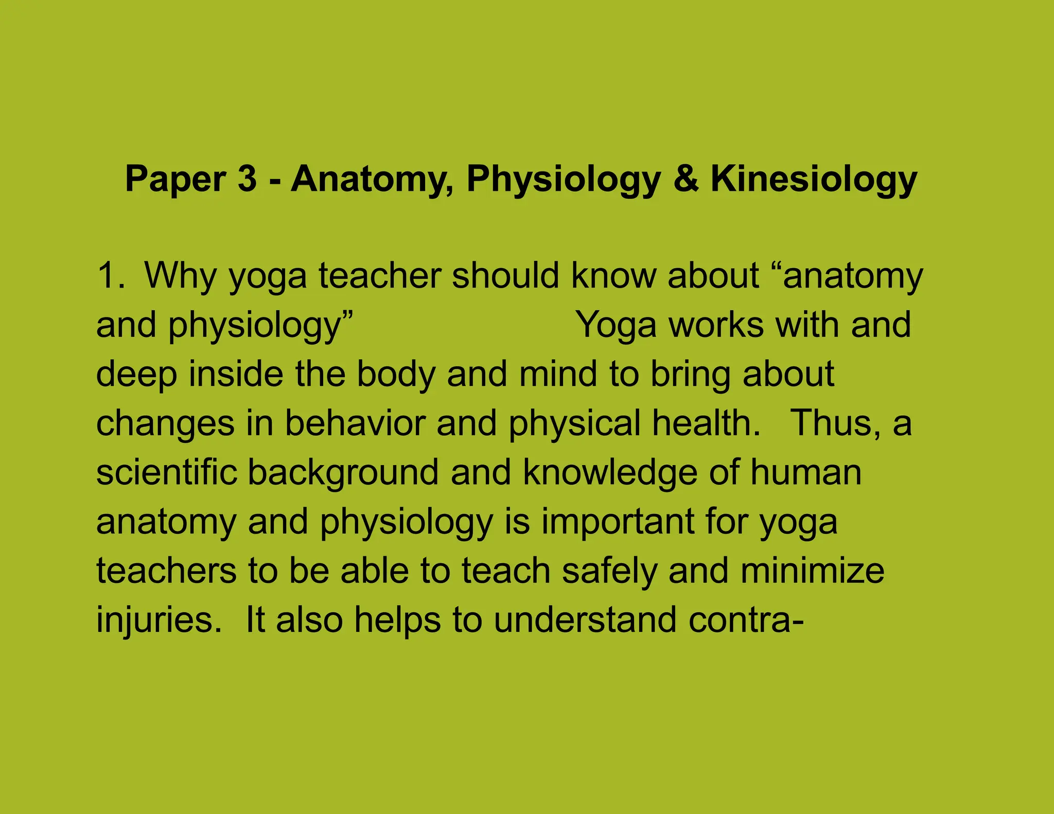 Anatomy, Physiology & Kinesiology examination | PPT