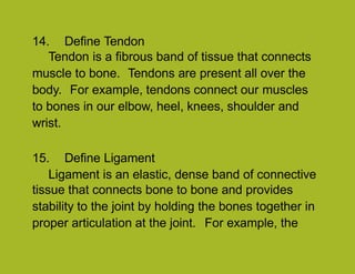 Anatomy, Physiology & Kinesiology examination | PPT