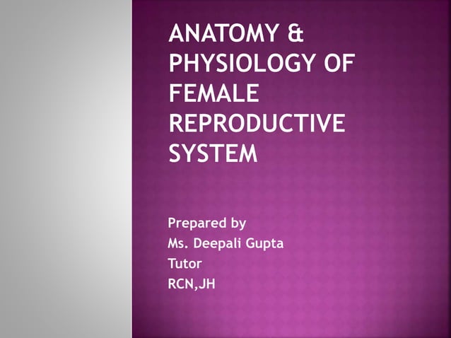Anatomy & physiology of female reproductive system | PPT