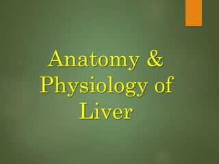Anatomy & physiology of liver | PPTX