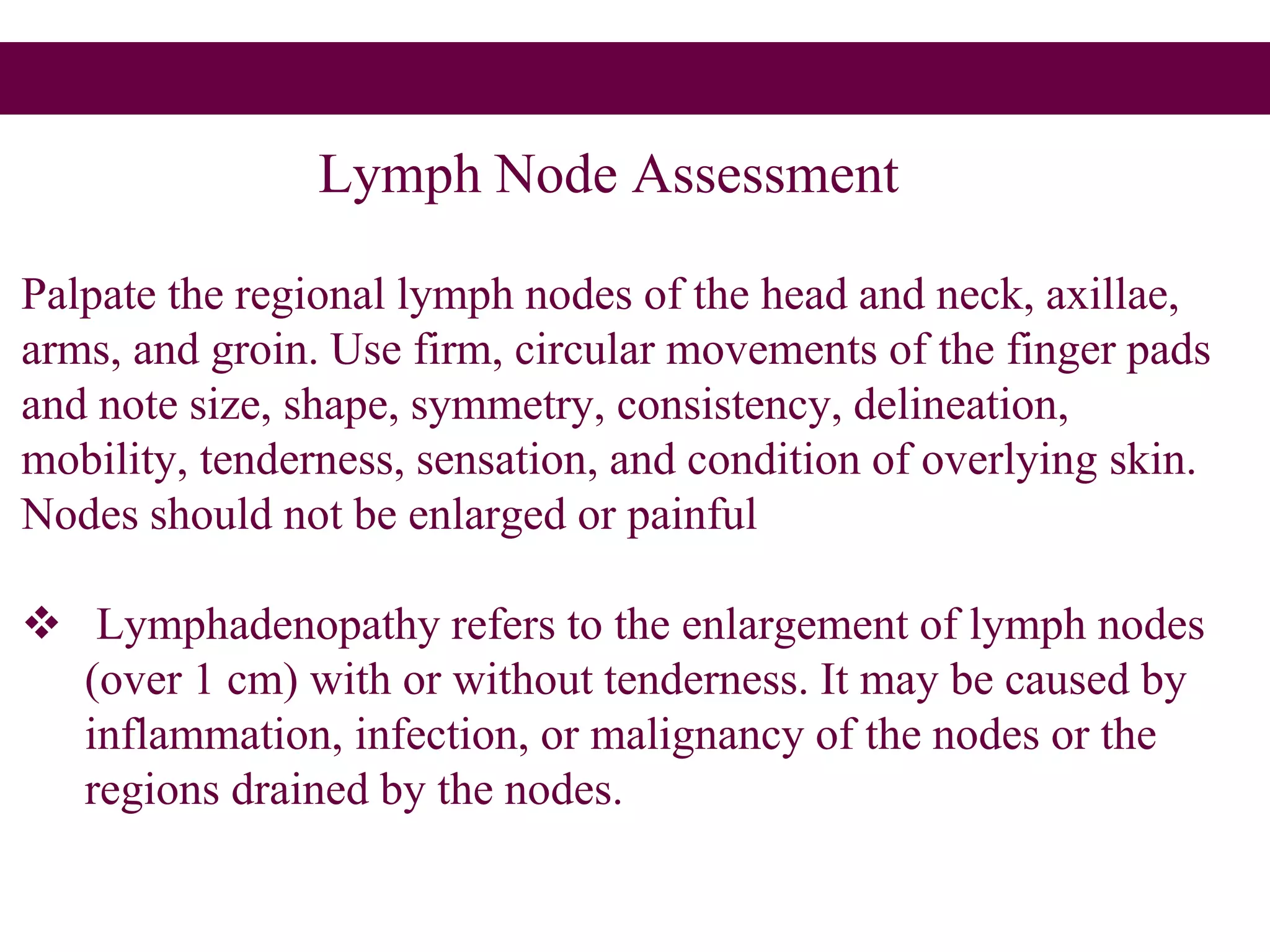 Assessment of lymphatic system | PPTX