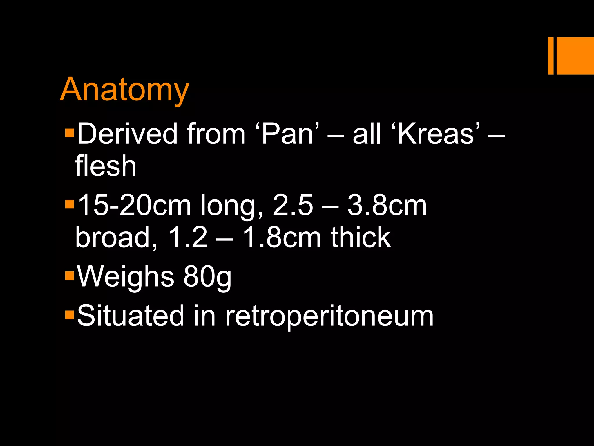 Anatomy & physiology of pancreas | PPTX