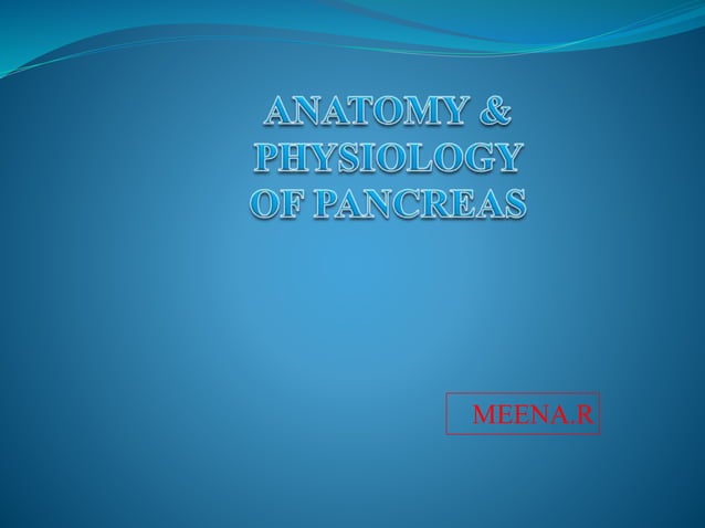 ANATOMY& PHYSIOLOGY OF PANCREAS.pptx by Dr Meena | PPTX | Endocrine and ...