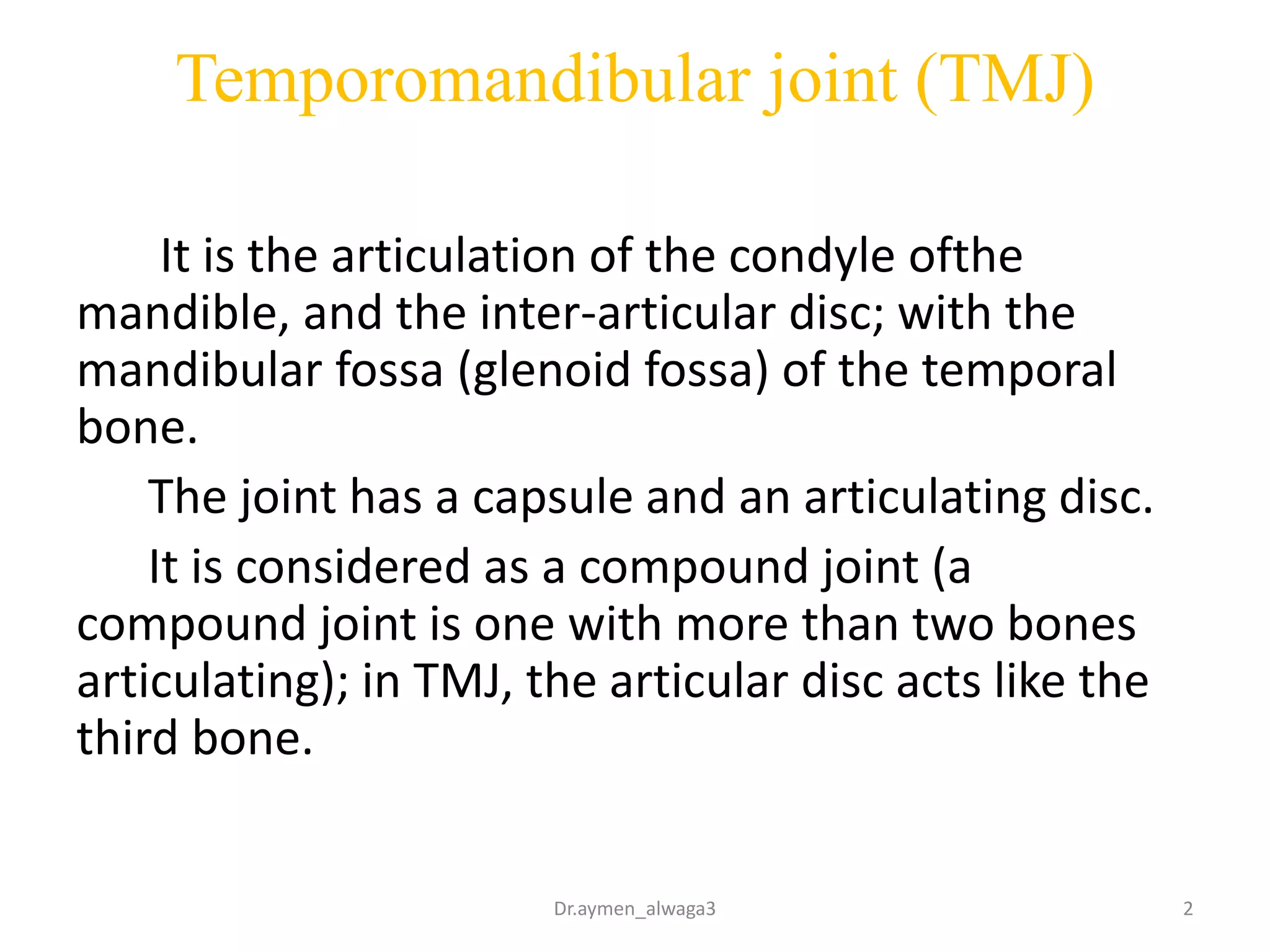Anatomy & physiology of tmj | PPTX
