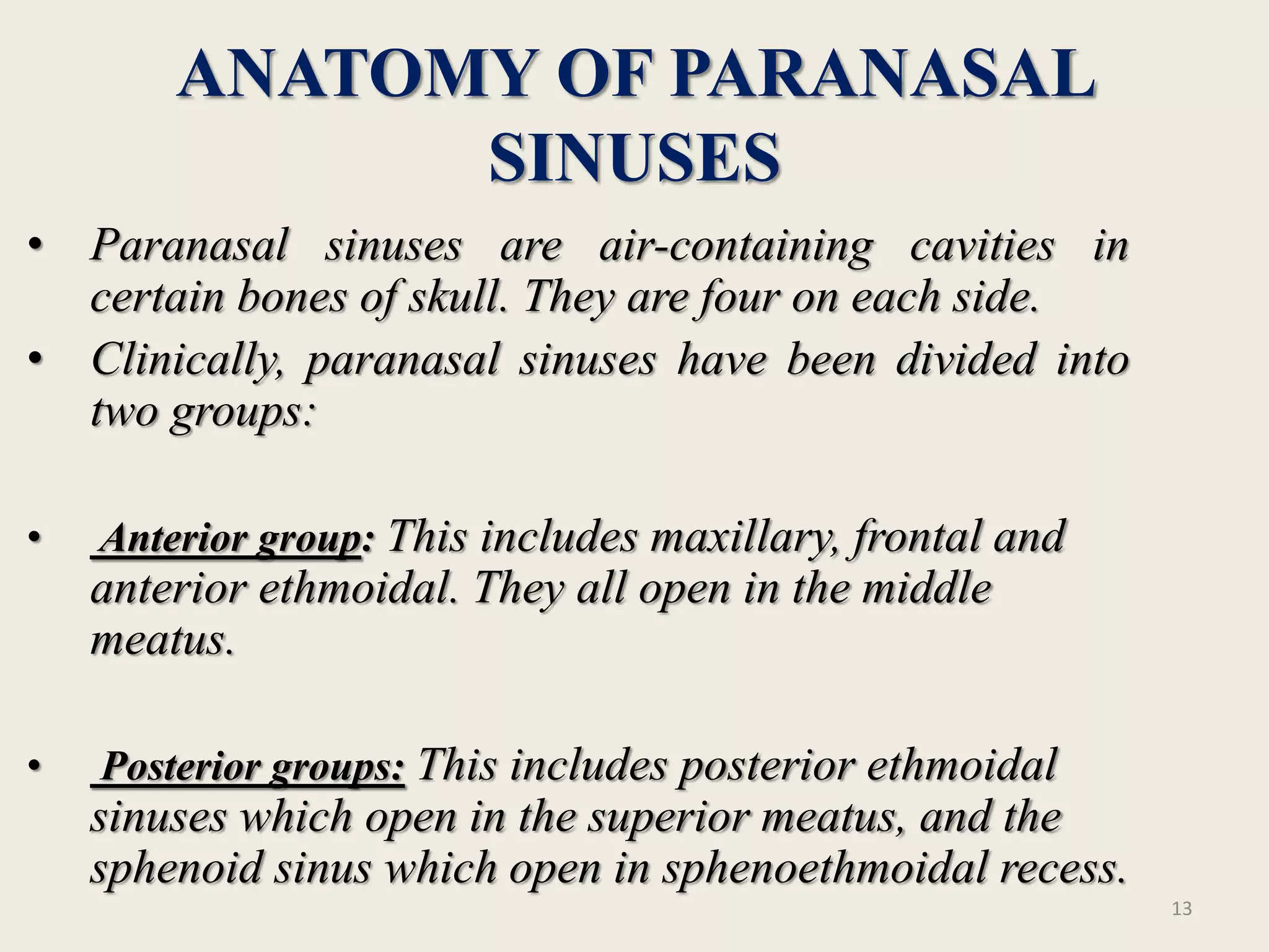 ANATOMY, PHYSIOLOGY & SIGNS SYMPTOMS CONGENITAL ANOMALIES OF NOSE AND ...
