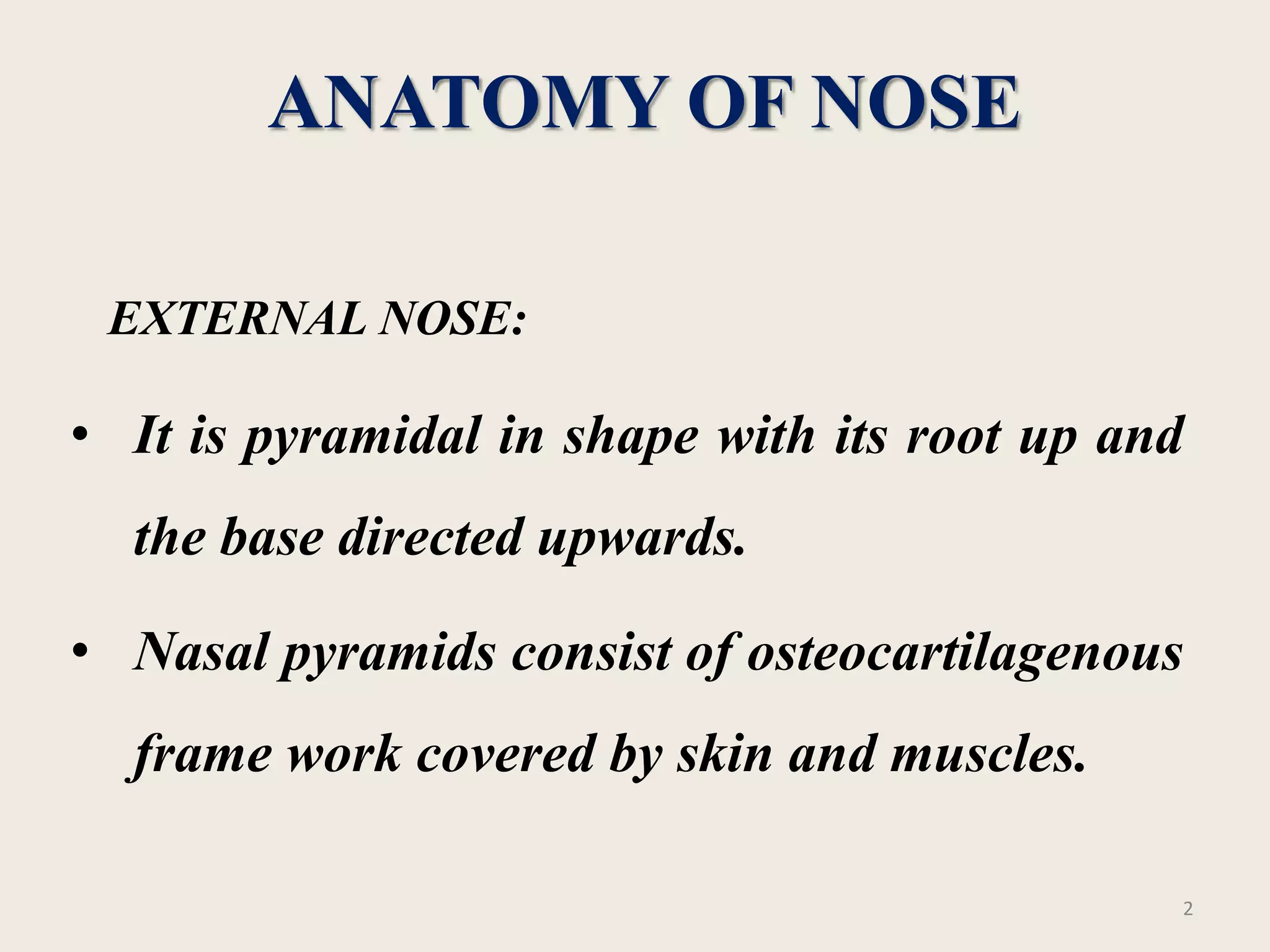 ANATOMY, PHYSIOLOGY & SIGNS SYMPTOMS CONGENITAL ANOMALIES OF NOSE AND ...