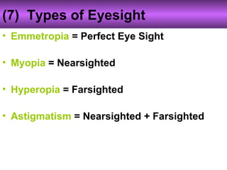 Anatomy Unit 1 Notes: Vision | PPT