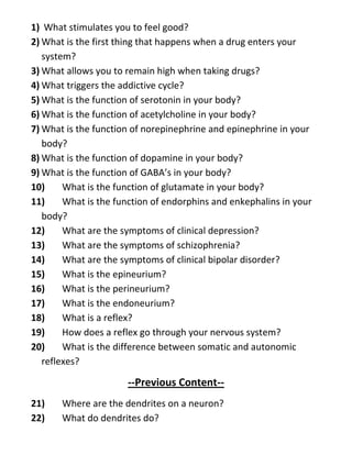 Anatomy unit 2 nervous system everything you need to know and drill ...