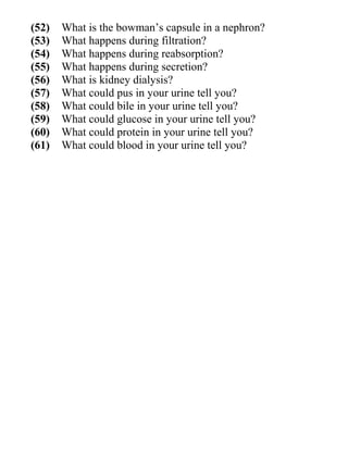Anatomy unit 4 digestive and excretory systems big quiz review ...