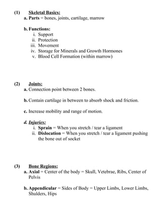Anatomy unit 5 skeletal and muscular systems quiz #1 everything you ...