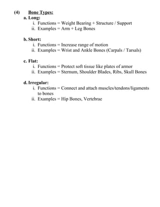 Anatomy unit 5 skeletal and muscular systems quiz #1 everything you ...