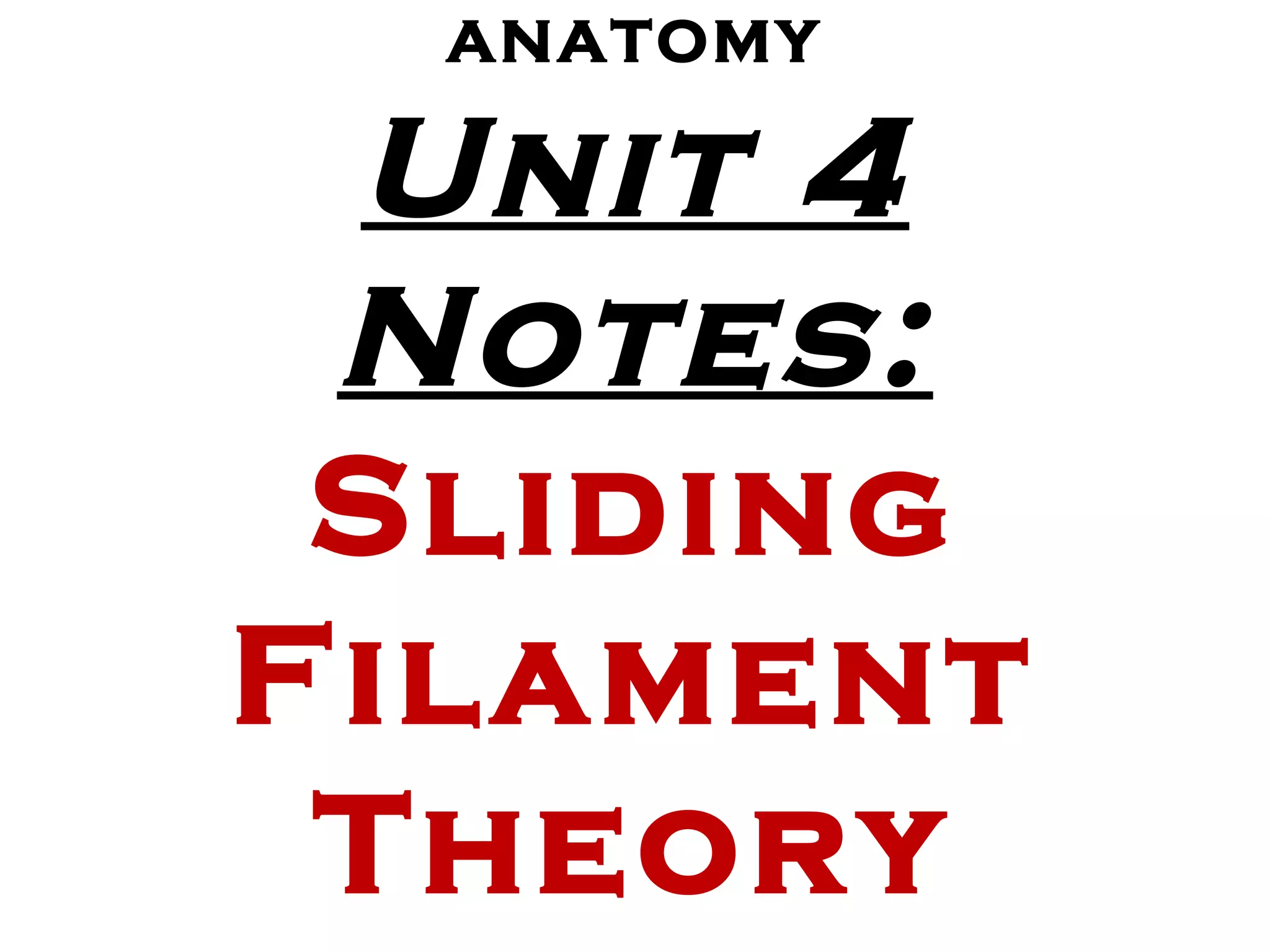 Anatomy unit 5 skeletal and muscular systems sliding filament theory ...