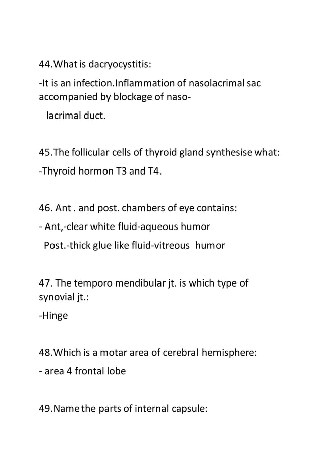 Anatomy viva questions and one liners with answers Question bank. | DOCX