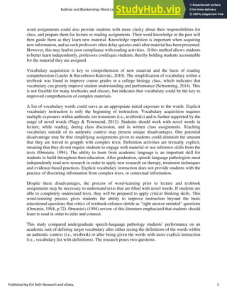 Anatomy Word-Learning In Undergraduate Speech-Language Pathology ...