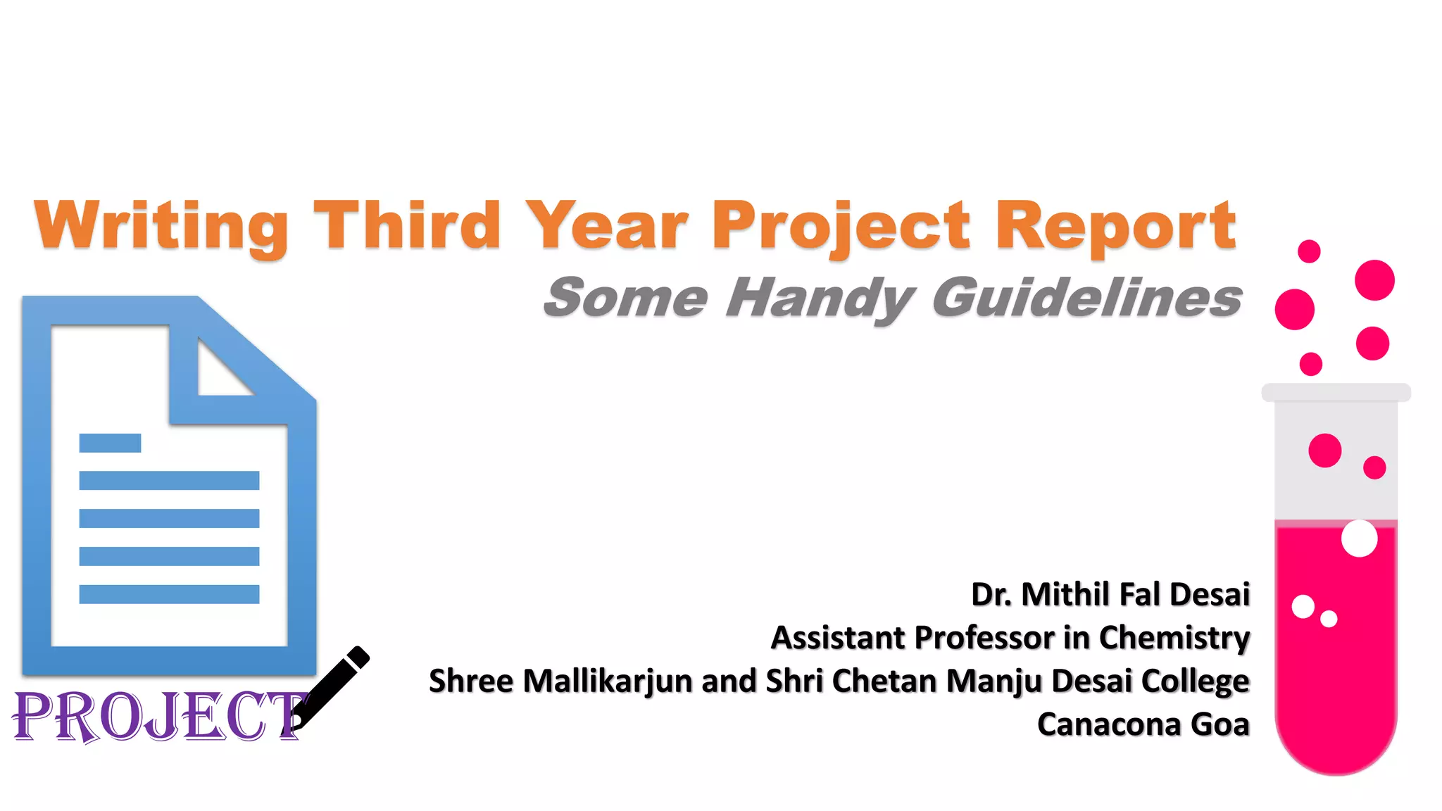 Writing Third Year Project Report: Some Handy Guidelines | PDF