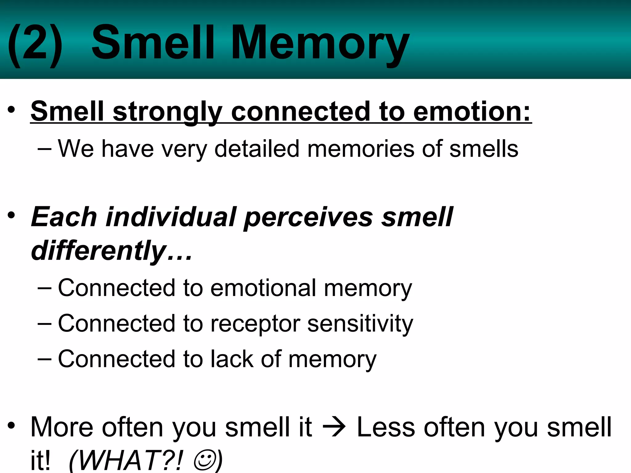 Anat unit 2 taste touch smell notes | PPT