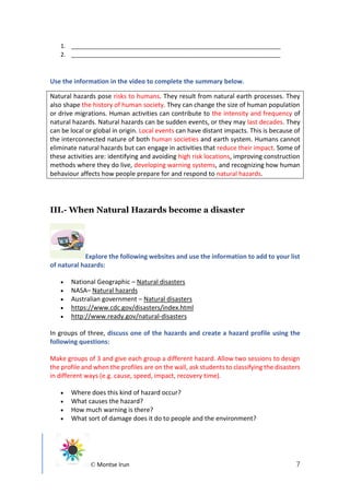 A natural hazard teacher | PDF