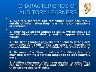 An Auditory Learner Is Someone Who[1] | PPT