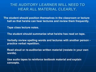 An Auditory Learner Is Someone Who[1] | PPT