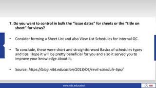 An autodesk revit basic schedule tips | PPTX