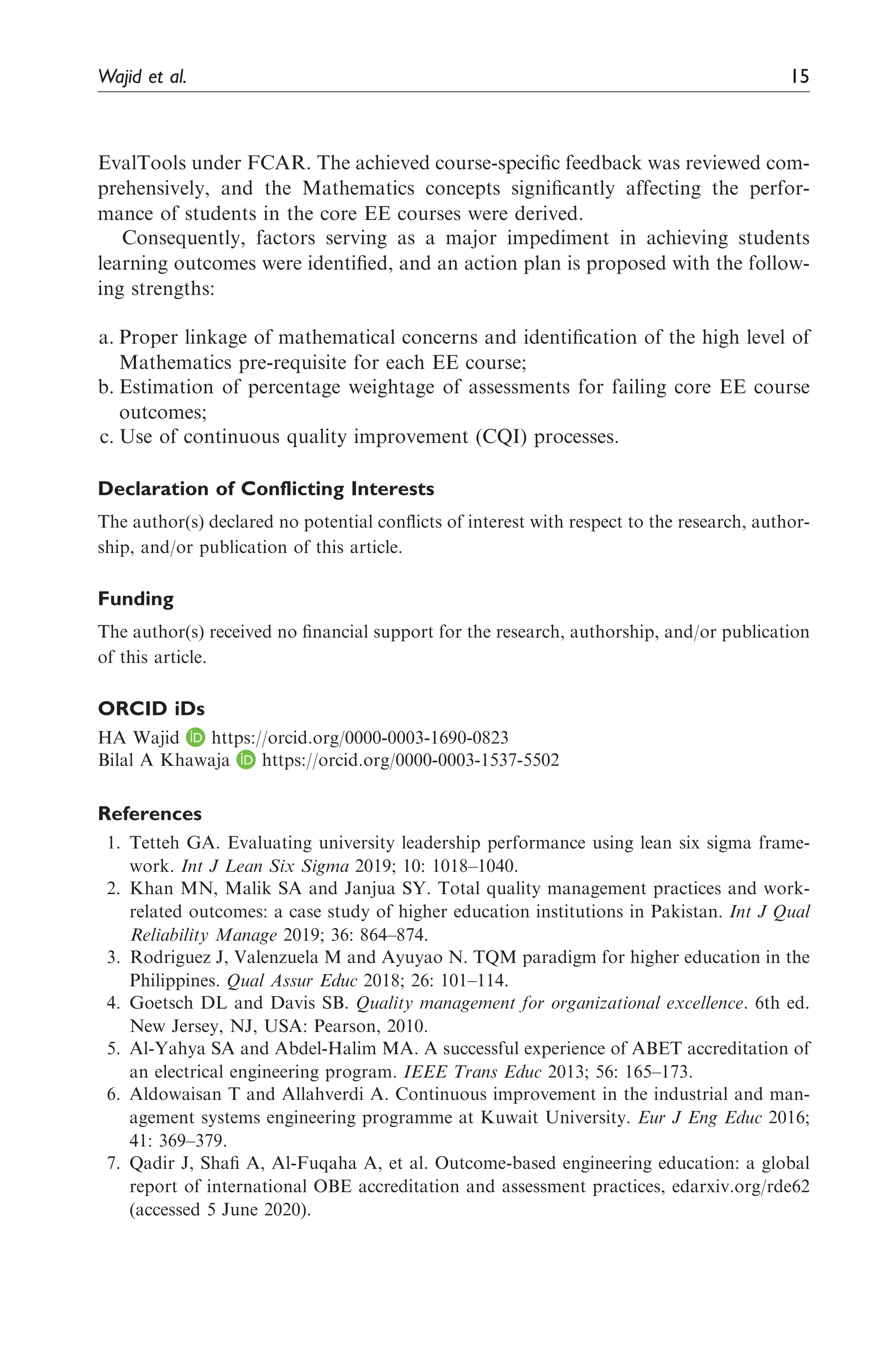 An automated continuous quality improvement framework for failing student outcomes based on ...