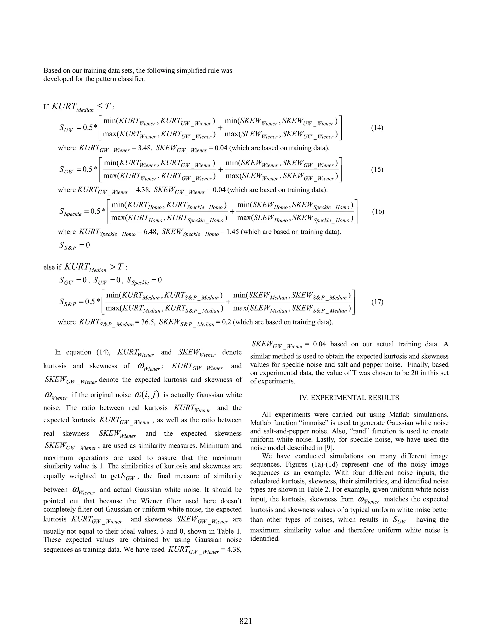 An automated technique for image noise identification using a simple pattern classification ...