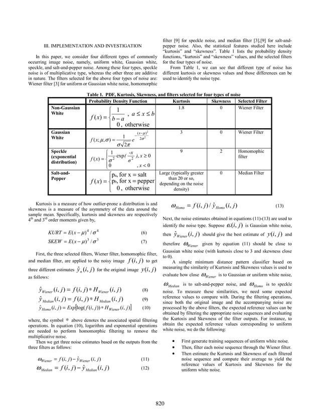 An automated technique for image noise identification using a simple pattern classification ...