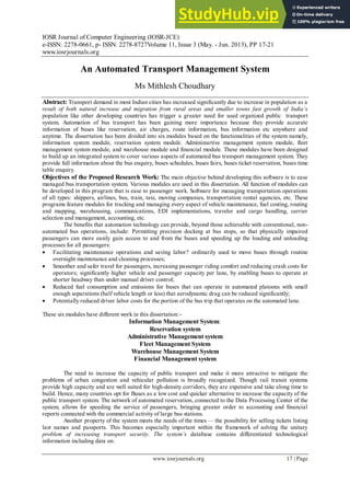An Automated Transport Management System | PDF