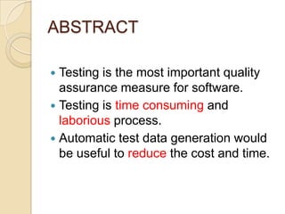 An automatic test data generation for data flow | PPT