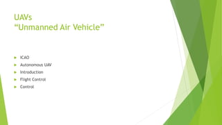 An autonomous uav with an optical flow sensor | PPTX
