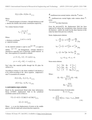 An axisymmetric bending and shear stress analysis of of functionally ...