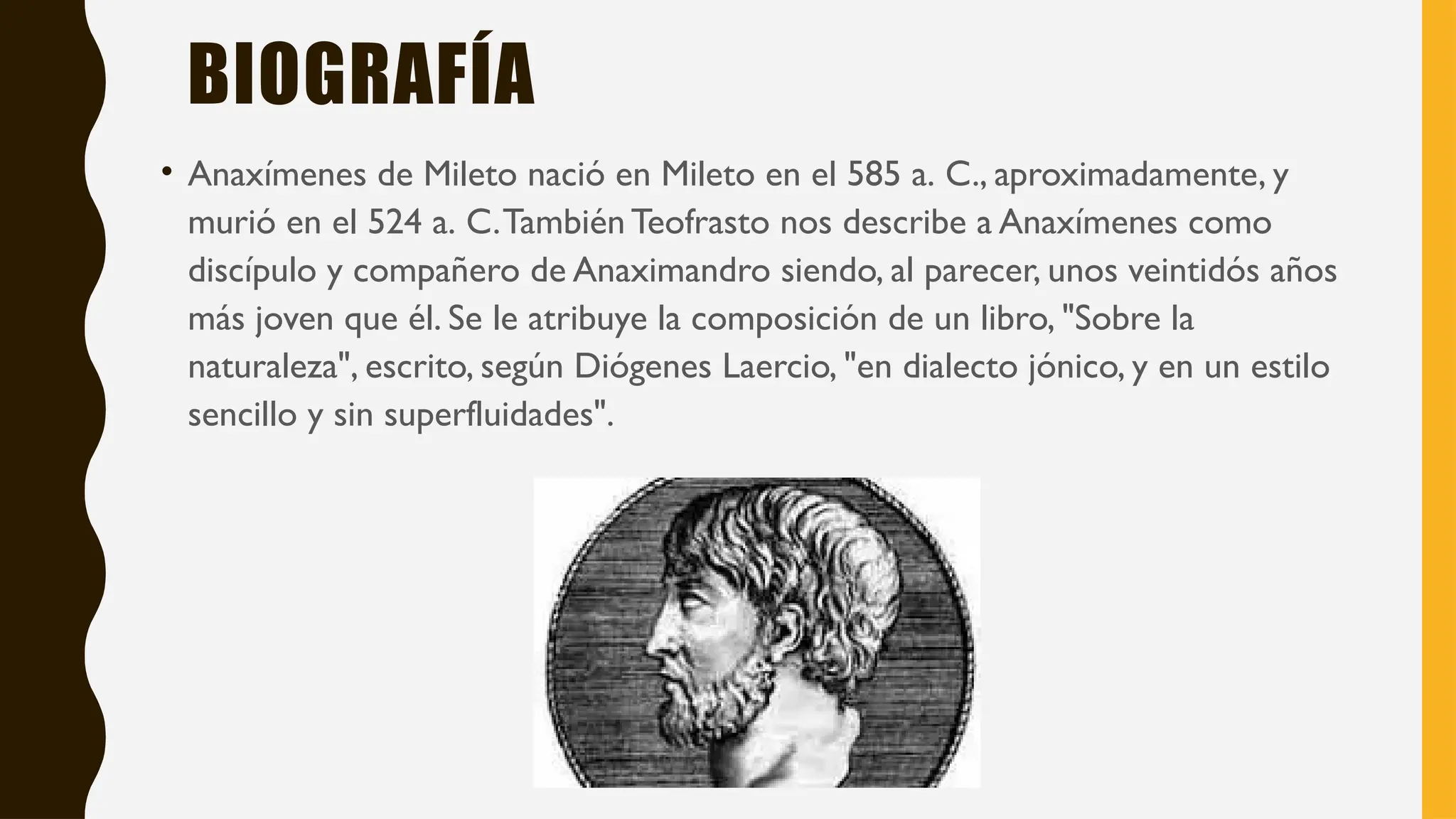 exposicion sobre la vida y creencia de Anaxímenes | PPTX