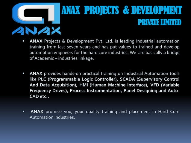 Anax projects & development Providing Best Industrial Automation | PPT