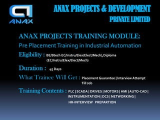 Anax projects & development Providing Best Industrial Automation
