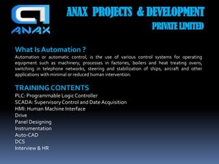 Anax projects & development Providing Best Industrial Automation