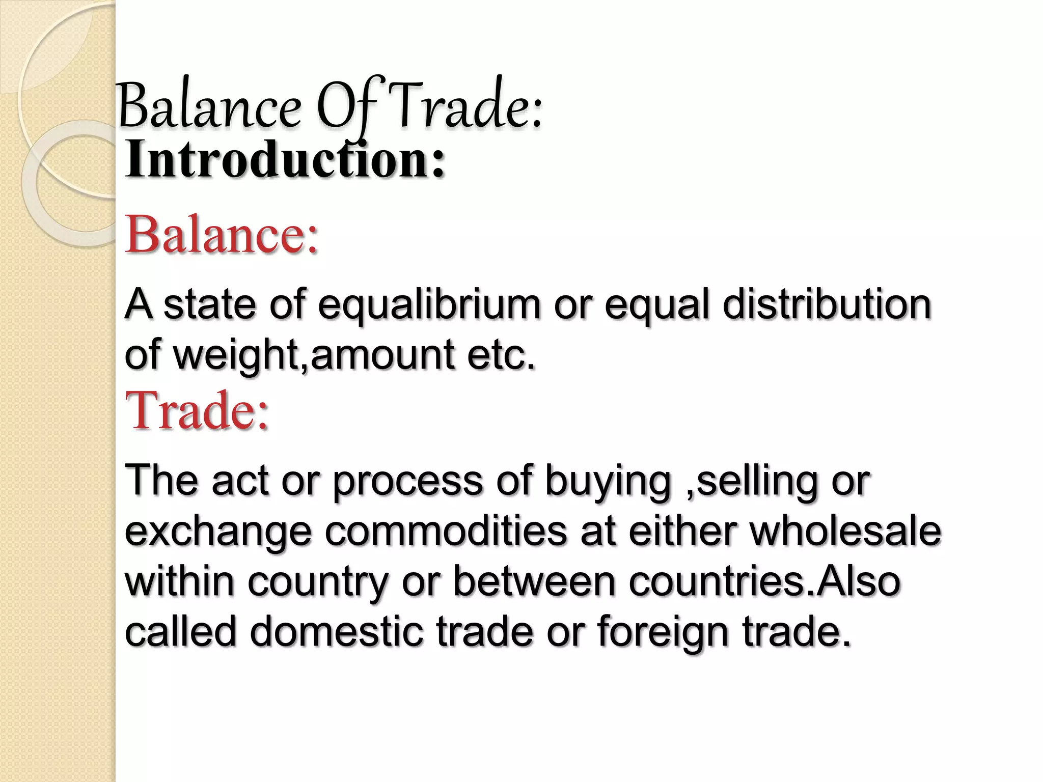BALANCE OF TRADE | PPTX