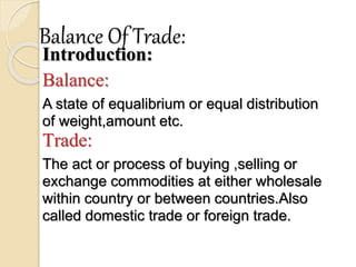 BALANCE OF TRADE | PPTX