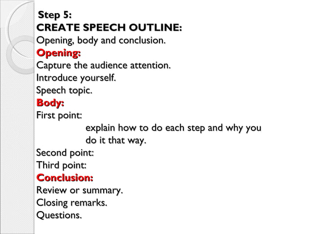 Planing speech or presentation | PPT