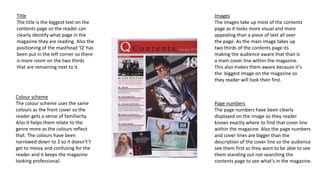 Analysis of contents pages | PPTX