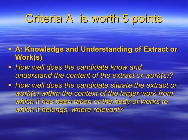 Anaysing The Ib Oral Assessment Criteria | PPT