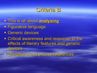 Anaysing The Ib Oral Assessment Criteria | PPT