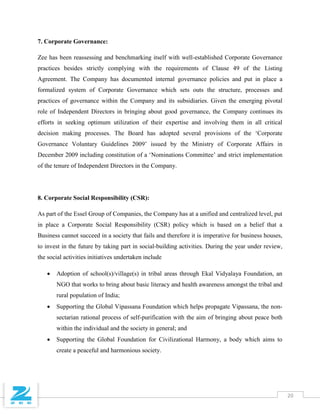 Annual Report Analysis : Zee Entertainment Enterprises Ltd. | PDF ...