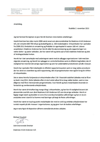 Anbefaling fra ceo, brdr. a. og b. andersen as | PDF