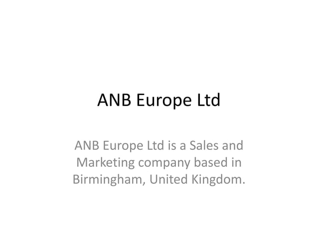 Anb europe ltd events | PPT