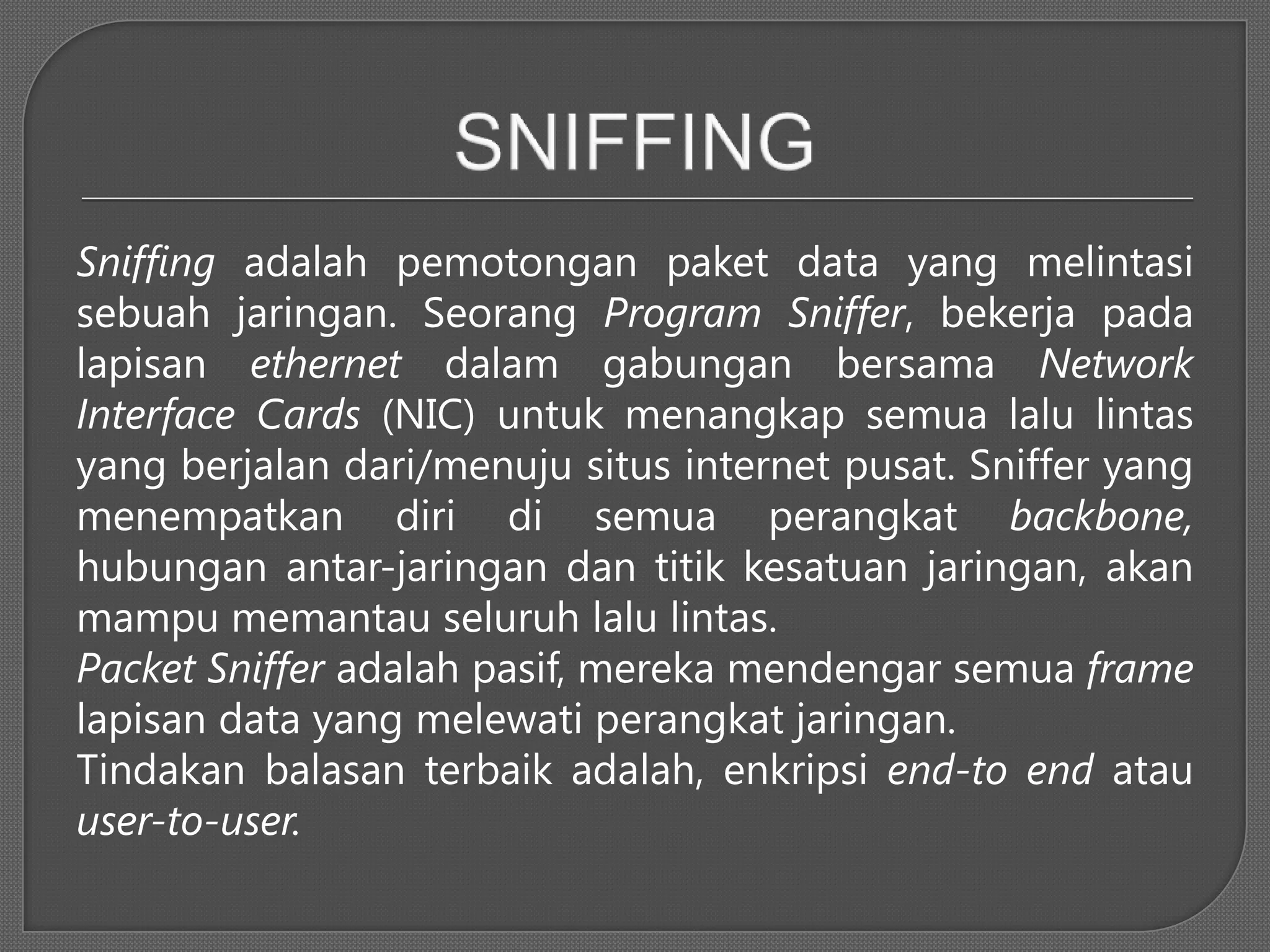 Ancaman-Ancaman pada Keamanan Jaringan Komputer | PPTX